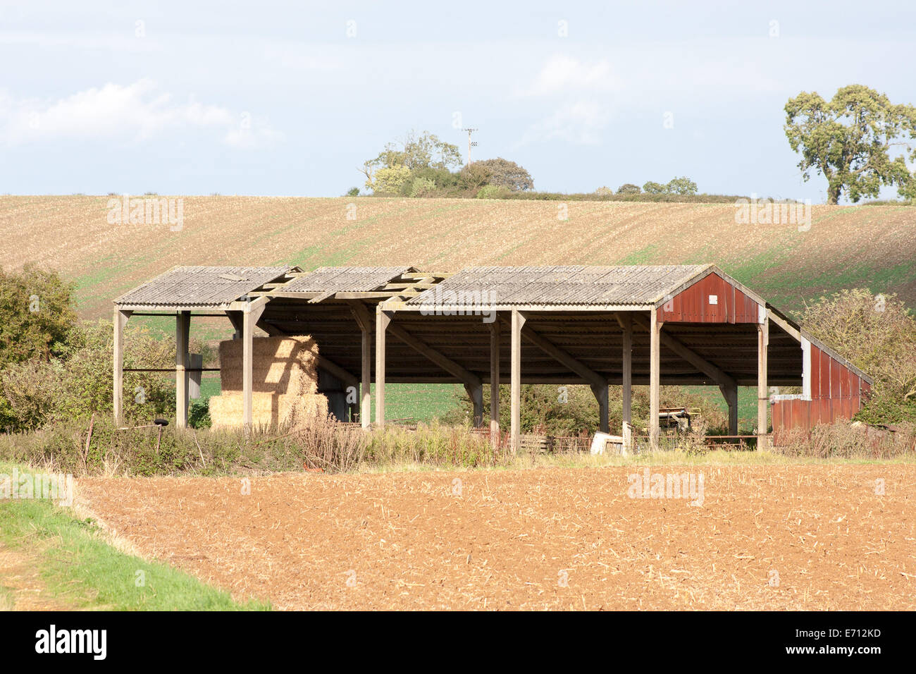 Farm Building containing straw and hay bales Stock Photo - Alamy
