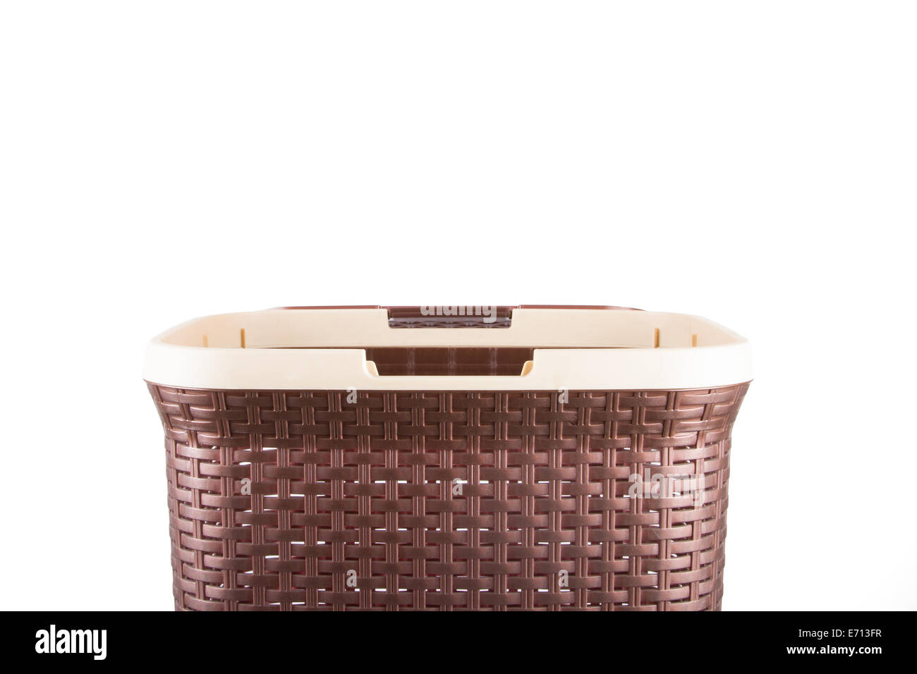 Close up view of laundry basket, isolated on white background Stock ...