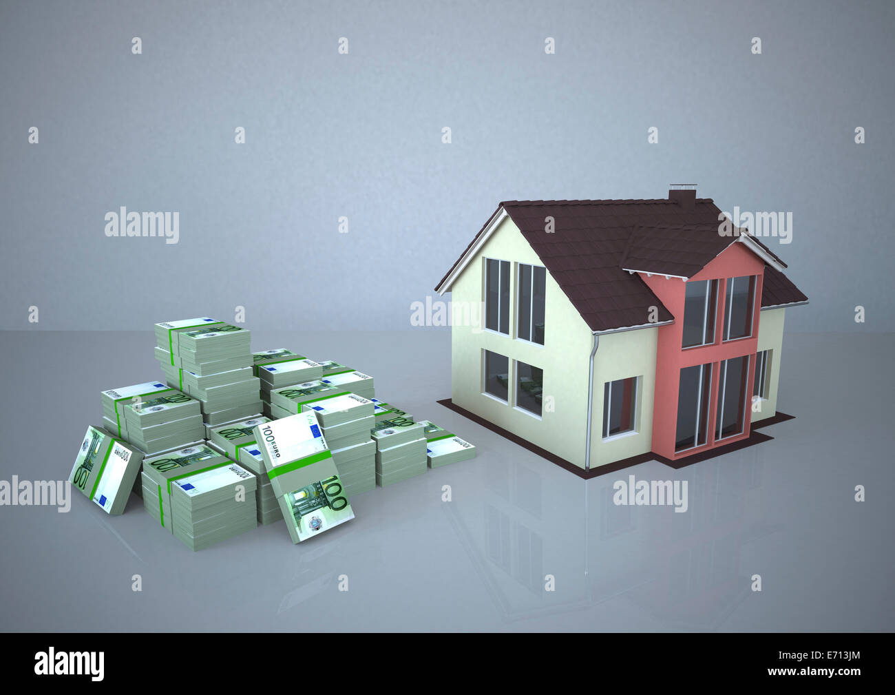Illustration, House and money Stock Photo - Alamy