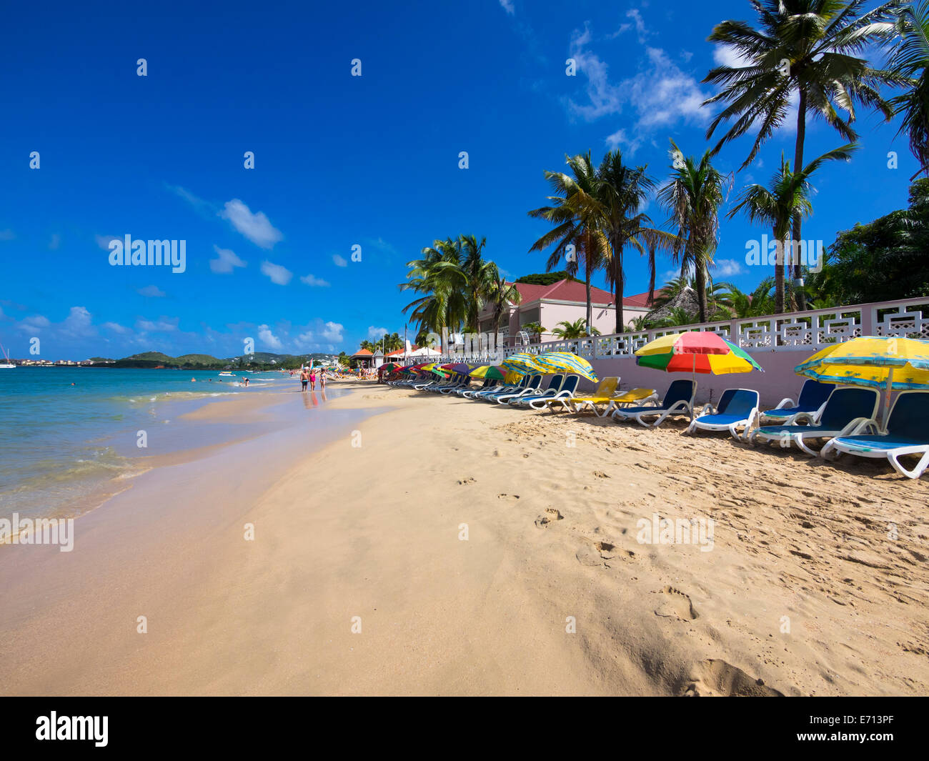 Caribbean, St. Lucia, beach at Rodney Bay Stock Photo - Alamy