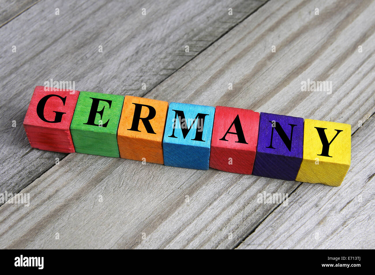 germany word on colorful wooden cubes Stock Photo - Alamy