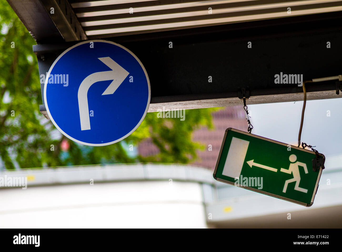 Germany, Berlin, two direction signs at Potsdam Square Stock Photo - Alamy