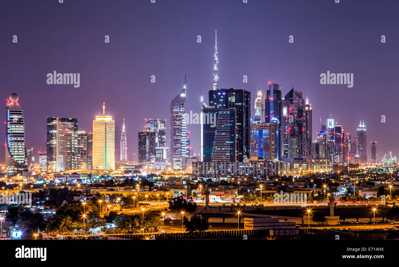 United Arab Emirates, Dubai at night Stock Photo - Alamy