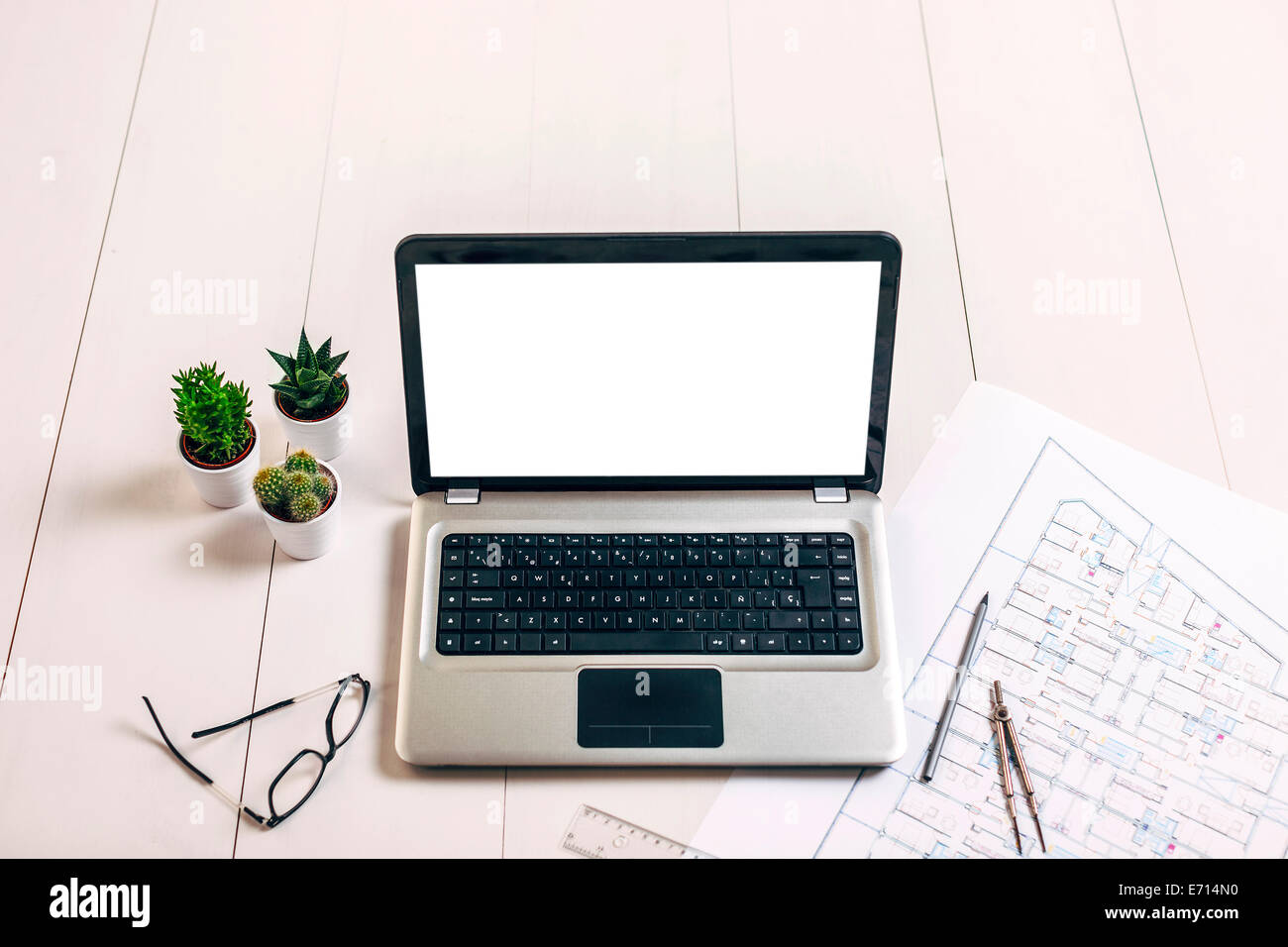 Still life with laptop Stock Photo - Alamy