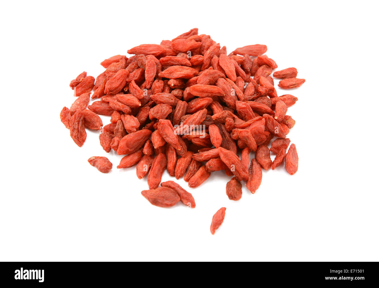 Red goji berries, isolated on a white background Stock Photo - Alamy