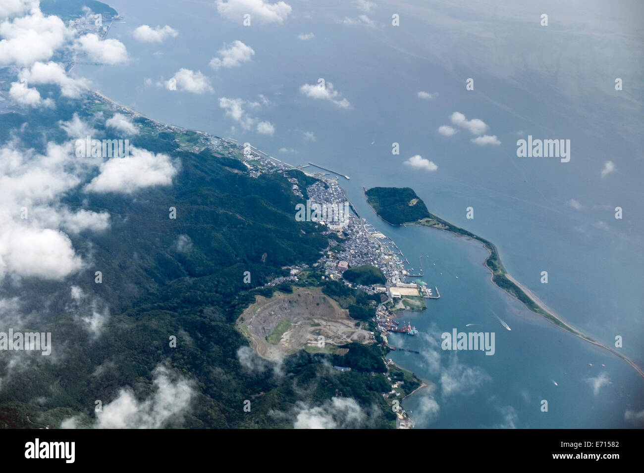 Japan, aerial view of coast and sea Stock Photo - Alamy