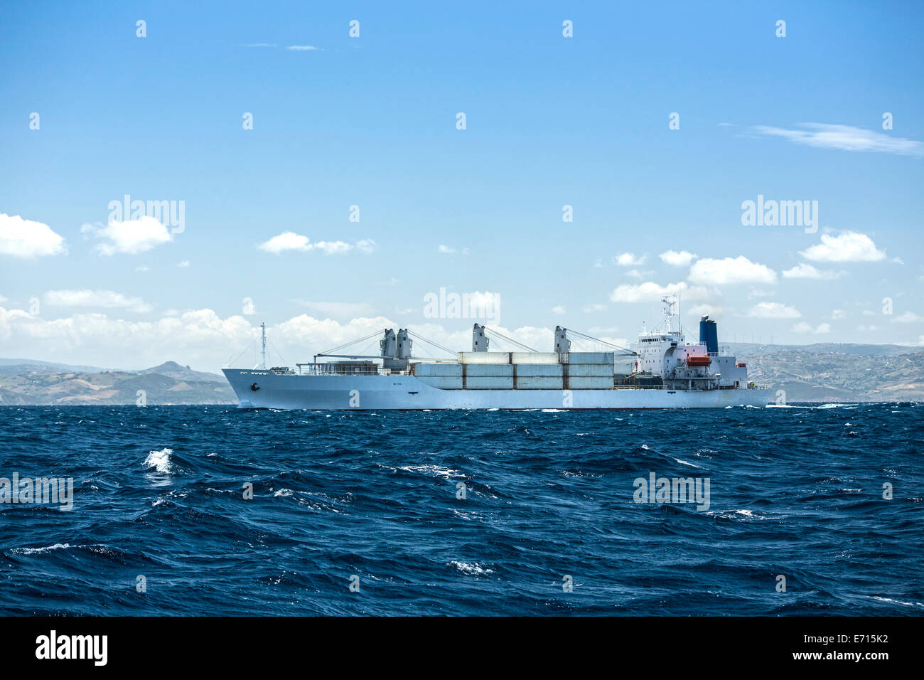 Morocco, Tangier, Cargo ship Stock Photo - Alamy
