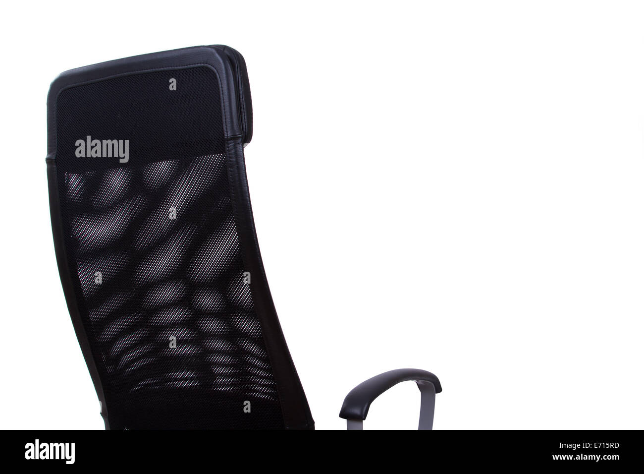 Back view of black and comfortable leather boss seat with copy space ...