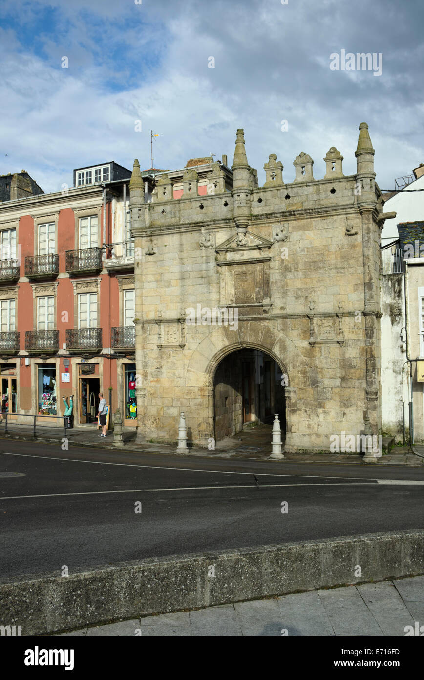 Spain, Galicia, Viveiro, view to Porta Carlos V Stock Photo - Alamy