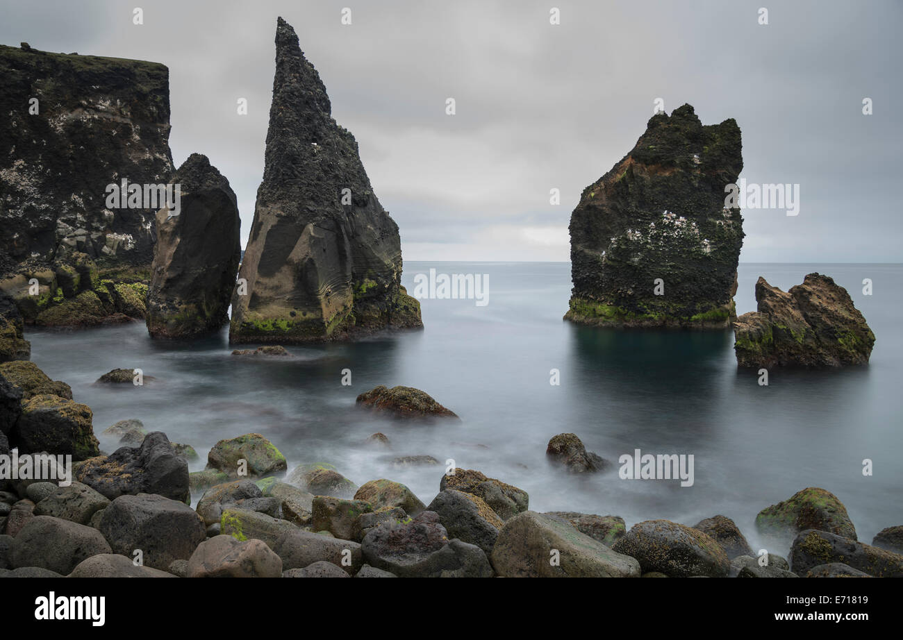 Iceland, Reykjanes, Rocks at coast Stock Photo - Alamy