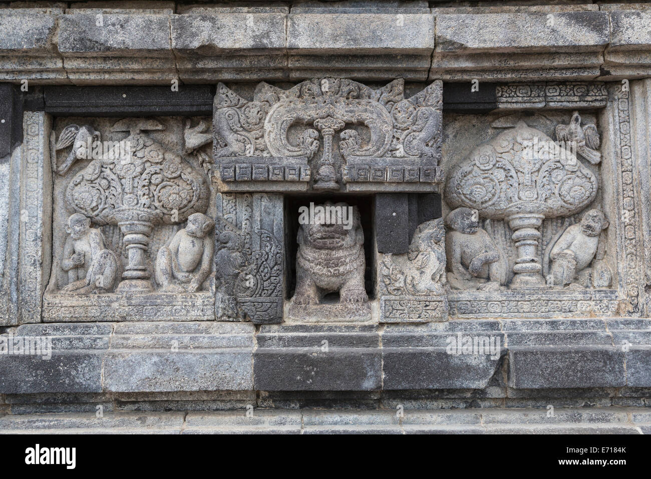 Yogyakarta, Java, Indonesia. Prambanan Temples. Carving near Base of ...