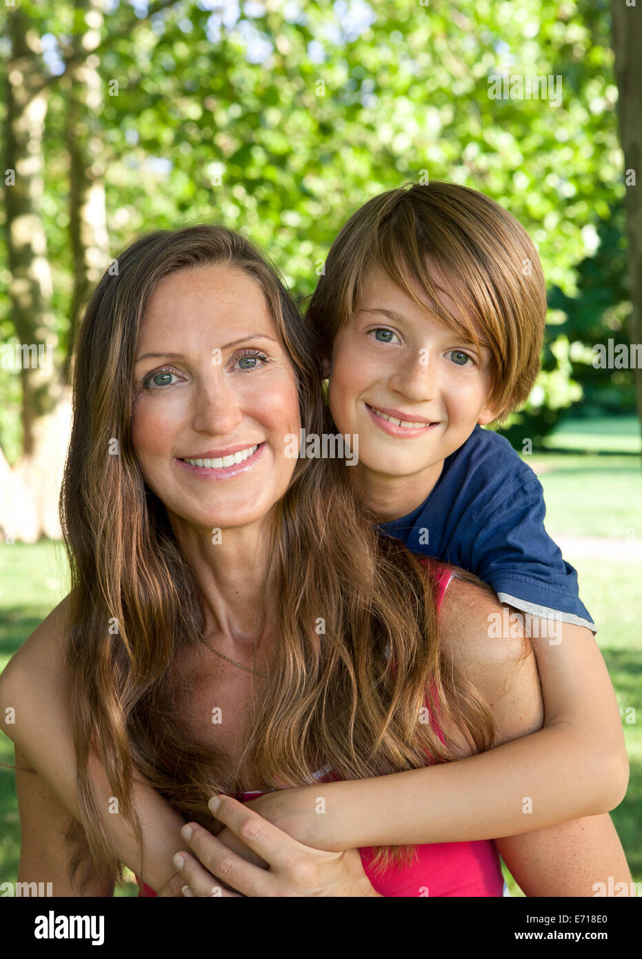 Germany, Berlin, Mother in park with son Stock Photo - Alamy