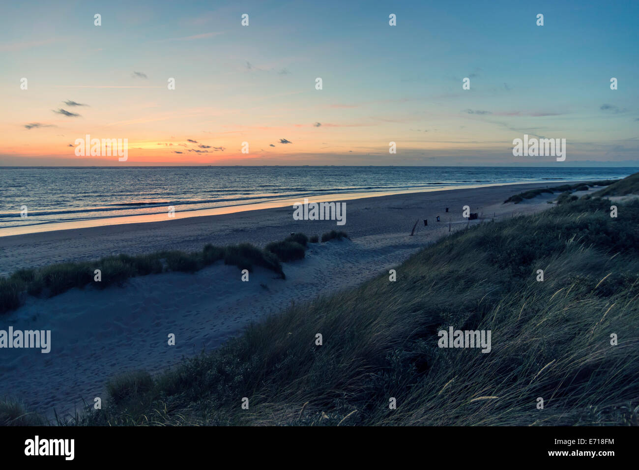 Netherlands, Ouddorp, Beach at sunset Stock Photo - Alamy