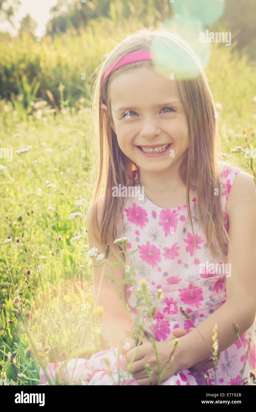 Happy girl outdoors Stock Photo - Alamy