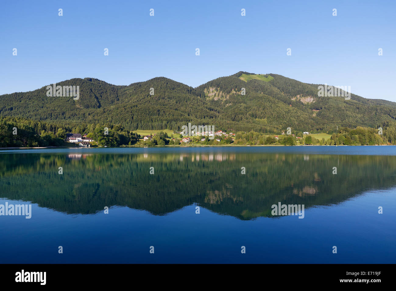 Austria, Salzburg State, Fuschlsee Lake, Fuschl am See and Mountain ...