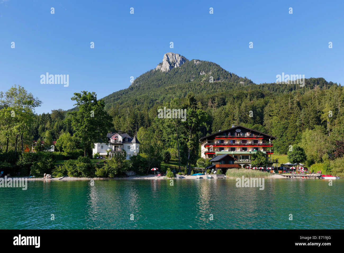 Austria, Salzburg State, Fuschl am See, Lake Fuschlsee, Mountain ...