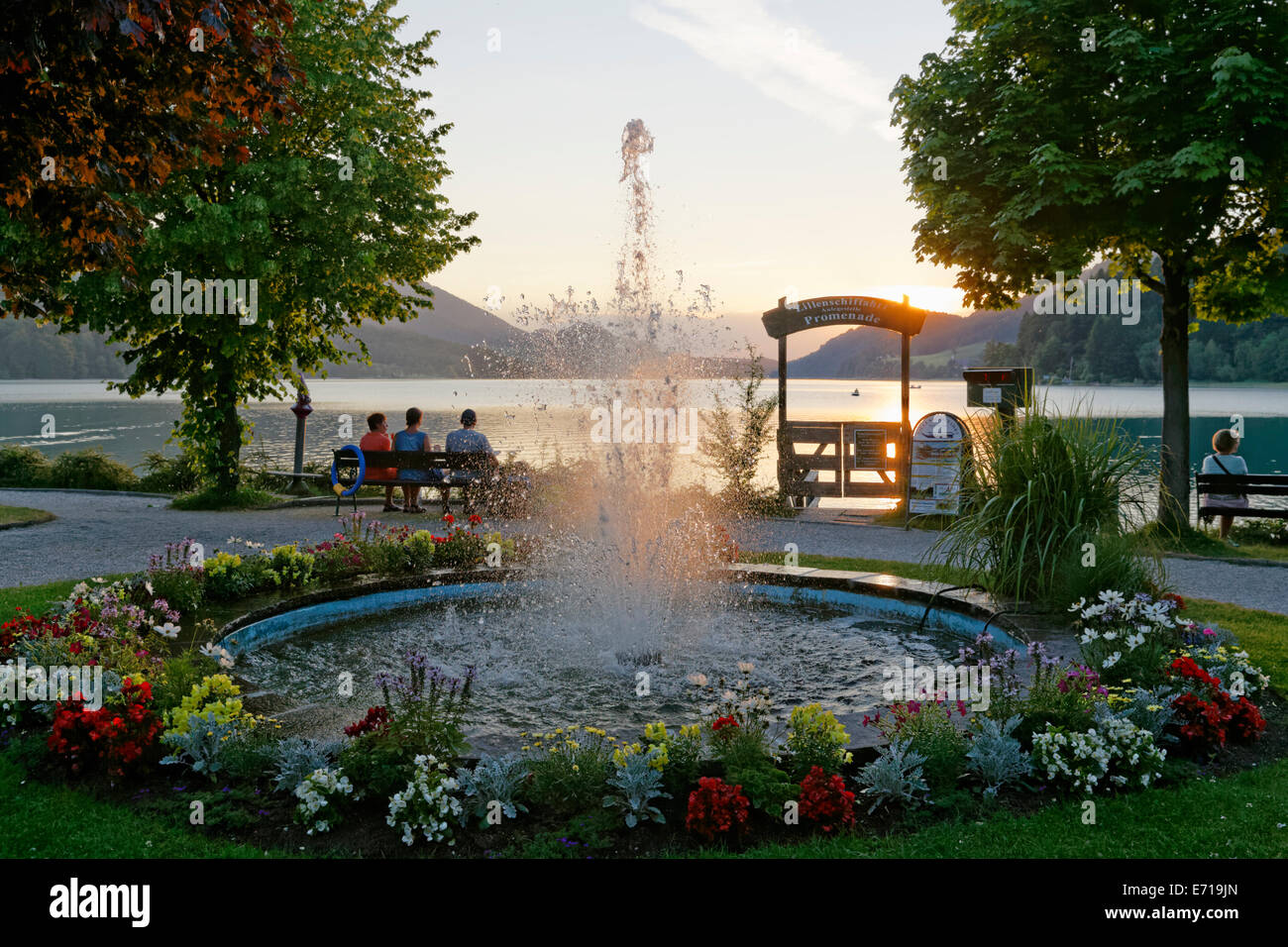 Austria, Salzburg State, Fuschlsee Lake, Fuschl am See, Promenade and ...