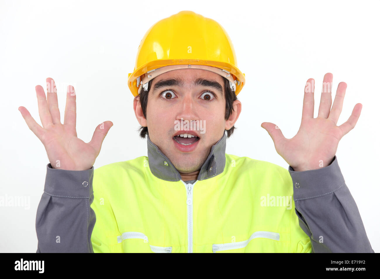 Scared builder hi-res stock photography and images - Alamy