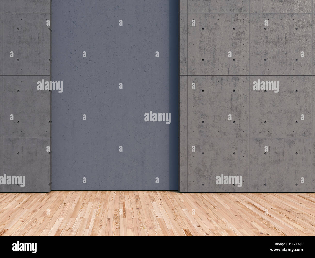 3d Rendering, concrete wall and larch wood floor Stock Photo - Alamy