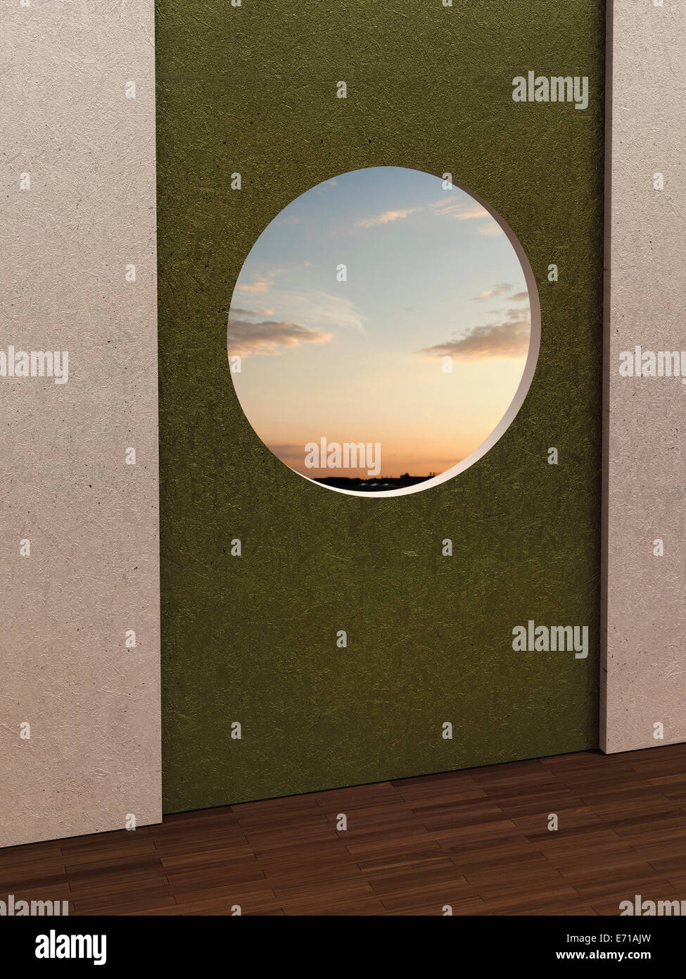 Concrete wall with round window hi-res stock photography and images - Alamy