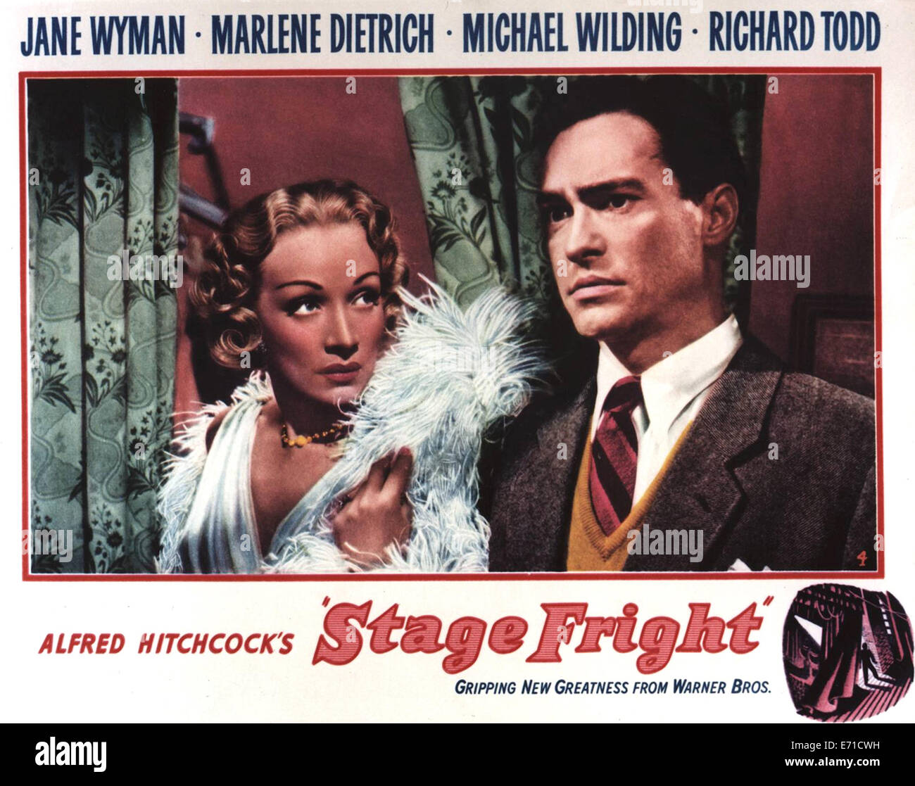Stage Fright - Movie Poster - Director: Alfred Hitchcock - 1950 Stock ...