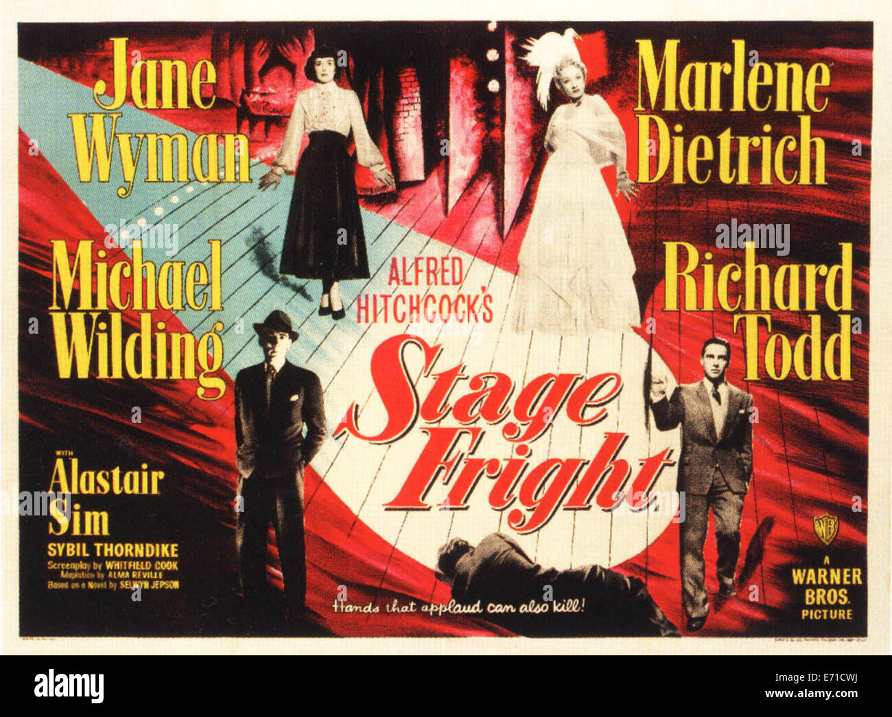 Stage Fright - Movie Poster - Director: Alfred Hitchcock - 1950 Stock ...