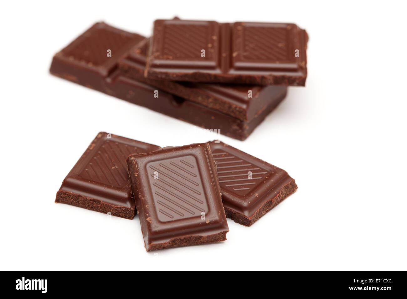 Pieces of chocolate. Closeup Stock Photo - Alamy