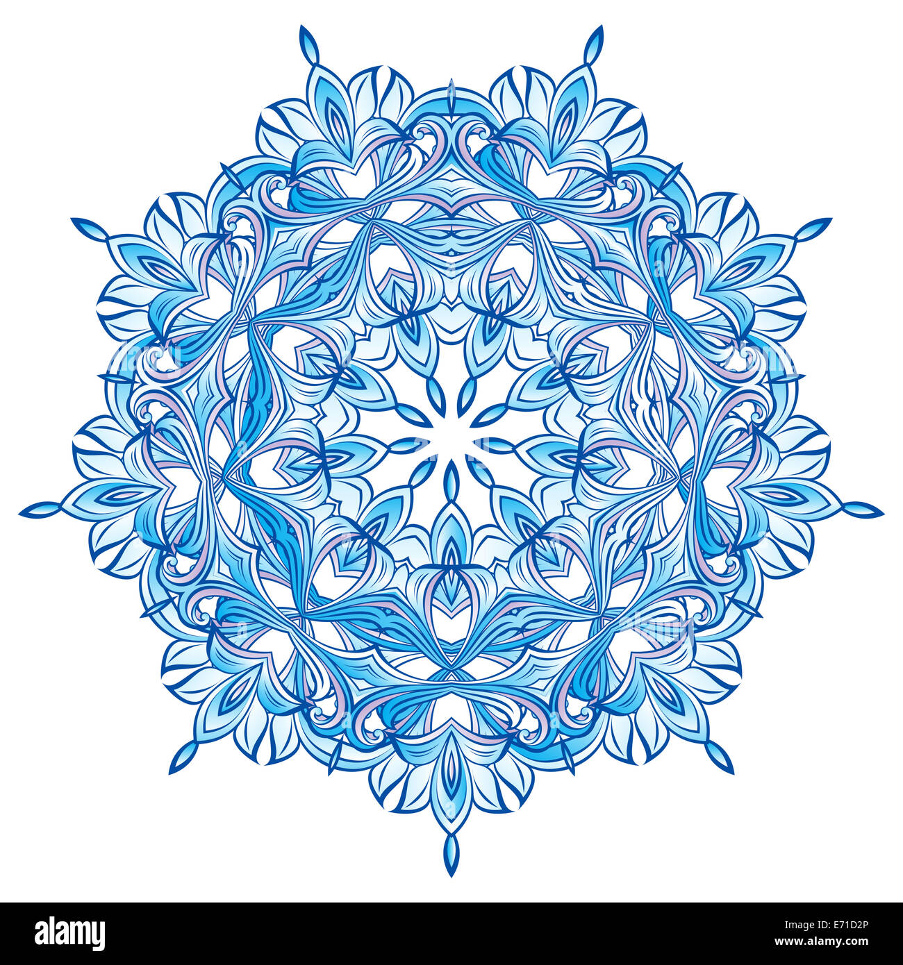 Blue Snowflake design isolated on white background-for your christmas ...