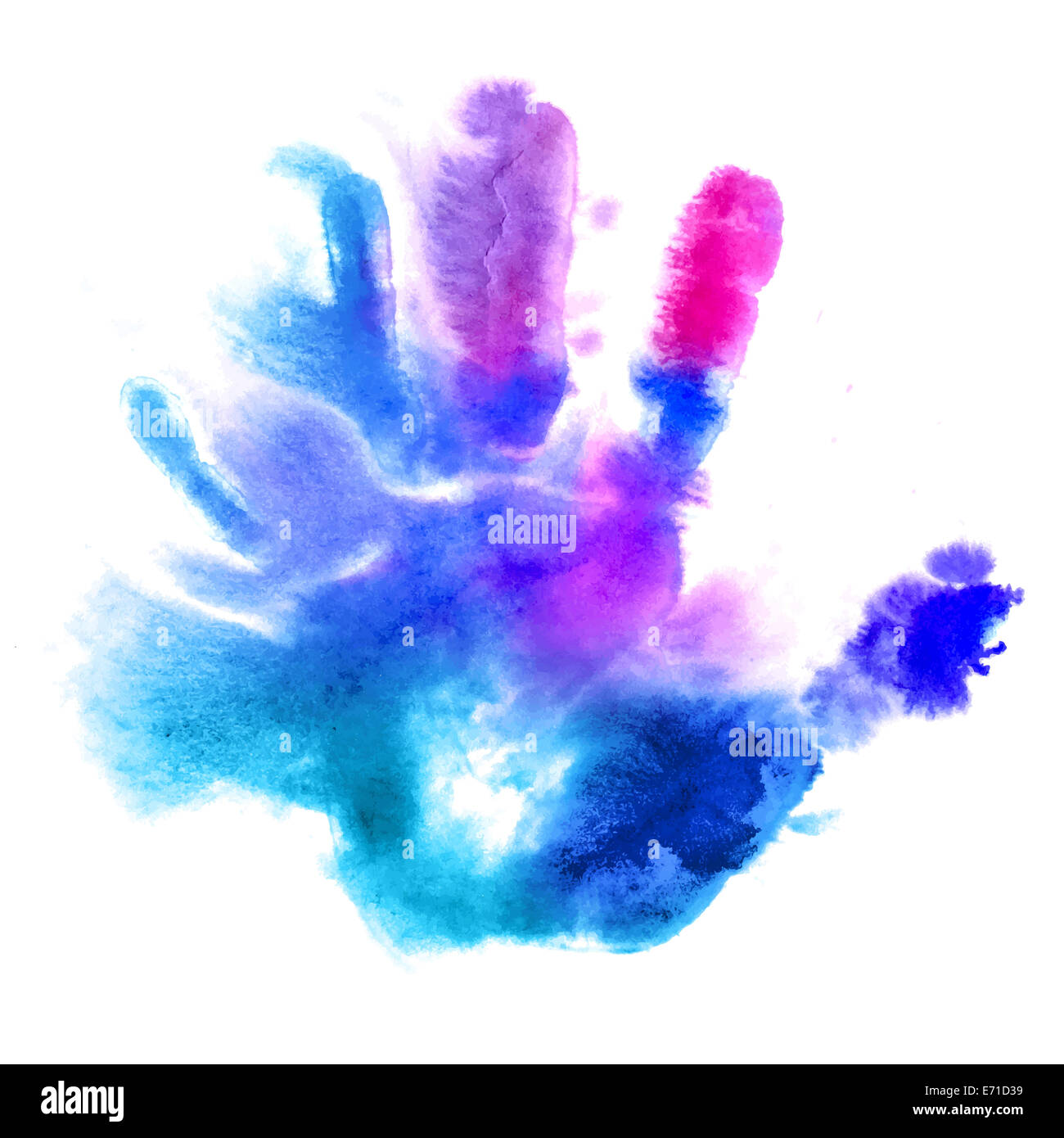 Multicolored human hand print in watercolor style Stock Photo - Alamy