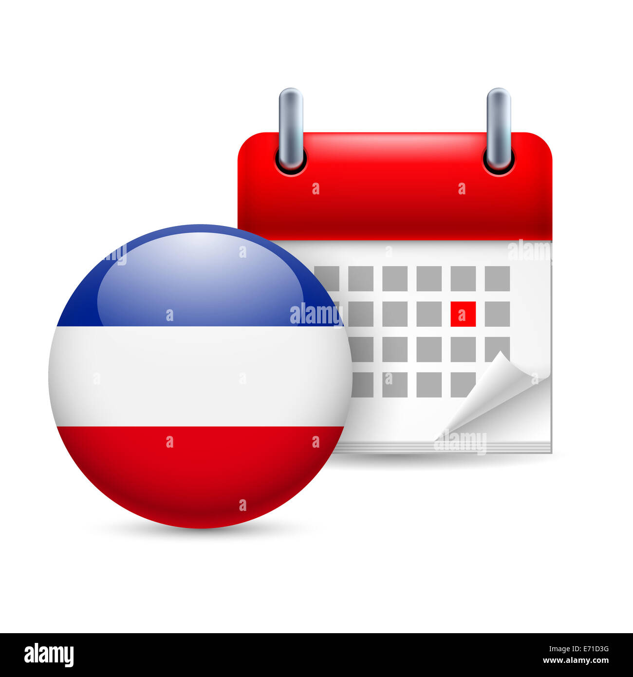 Calendar and round Yugoslavian flag icon. National holiday in ...