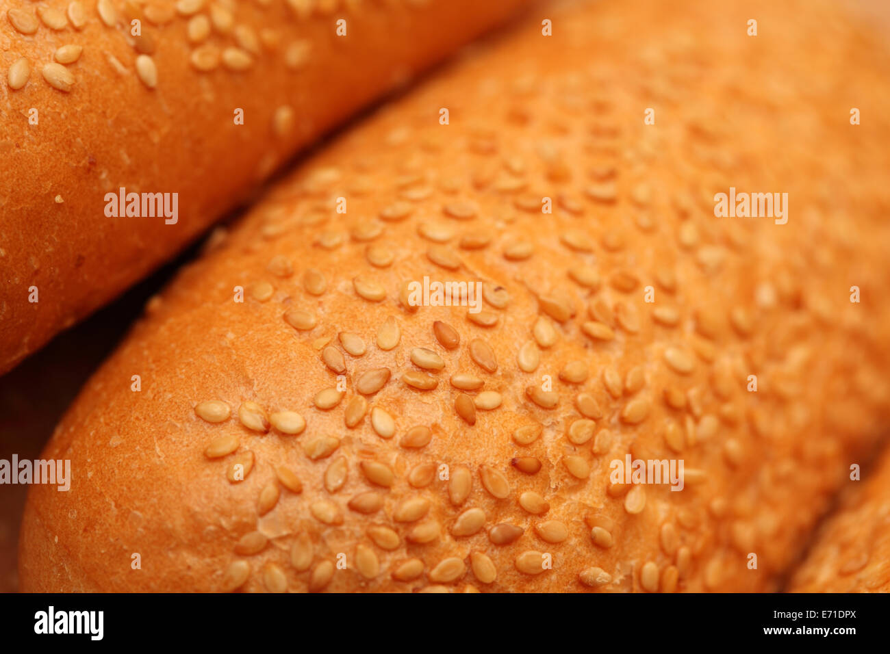 Bread rolls with sesame. Closeup Stock Photo - Alamy
