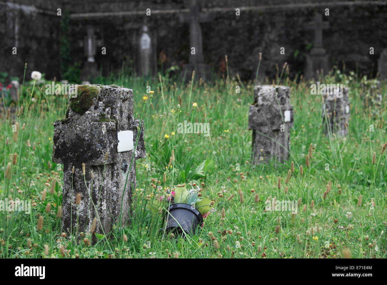 Nameless tombs at Crespi cemetery, Unesco world heritage, Italy Stock ...