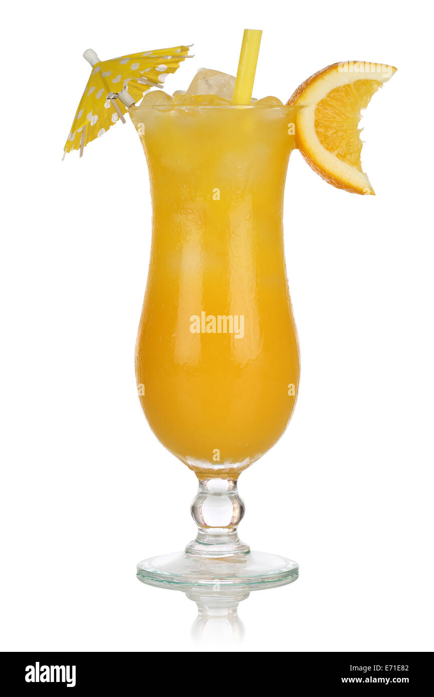 Orange fruit cocktail isolated on a white background Stock Photo - Alamy