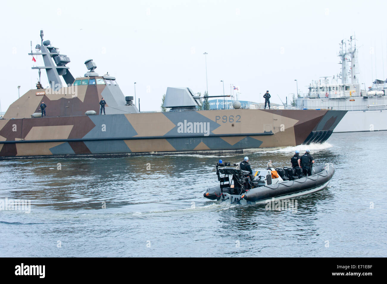 Cardiff, UK. 3rd September 2014. Norwegian Warship is seen. Warships ...