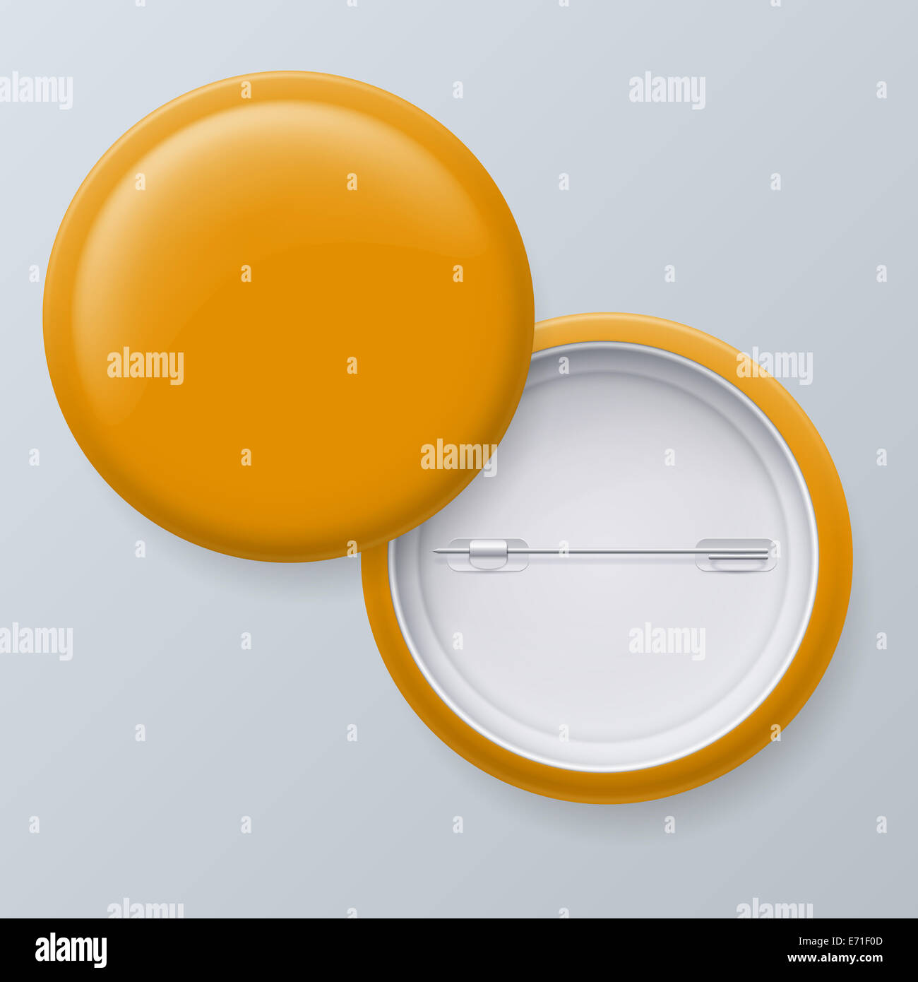 Blank Yellow Badges with place for your text isolated on gray ...
