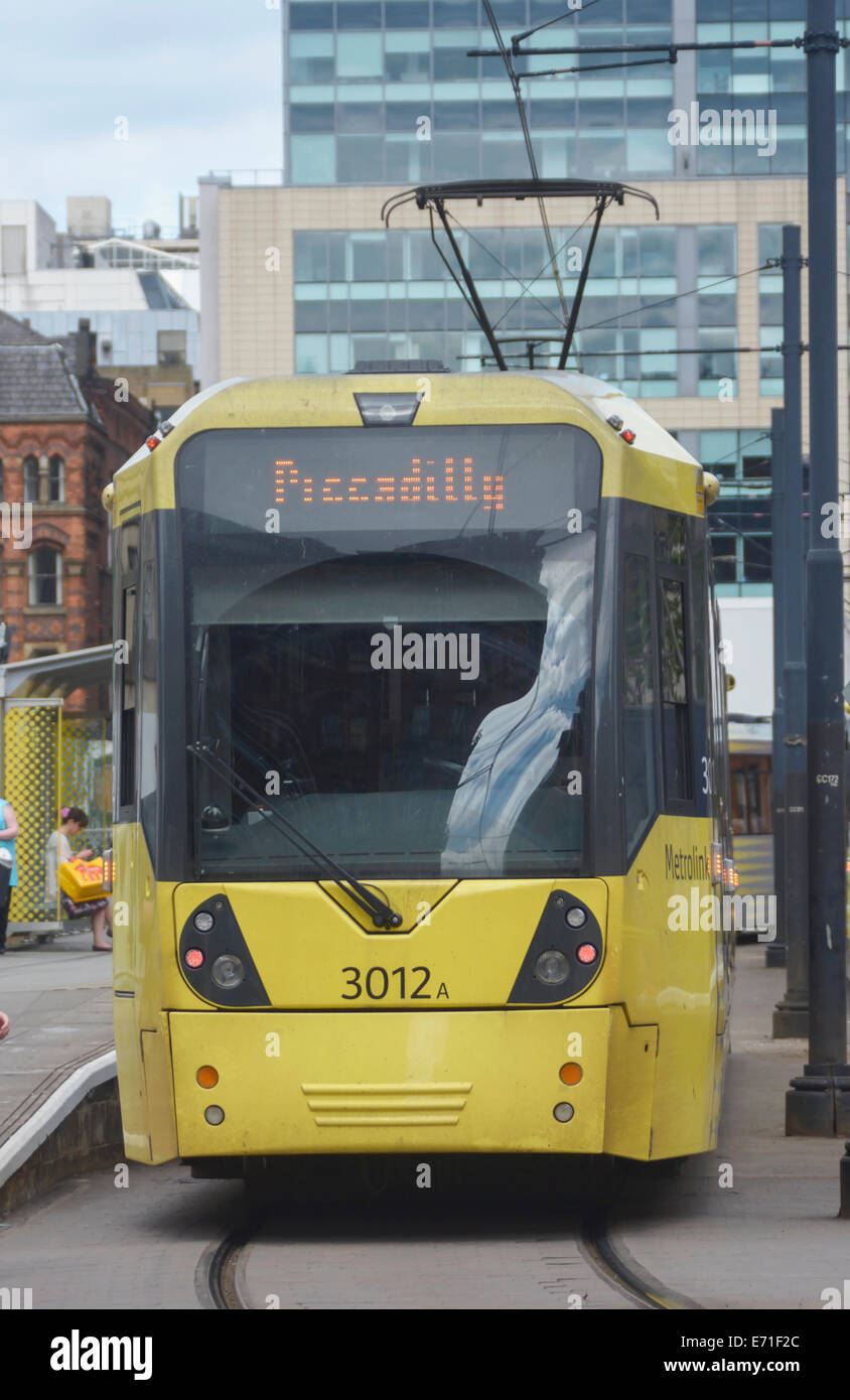 Metrolink tram in St Peters Square, Manchester Stock Photo - Alamy