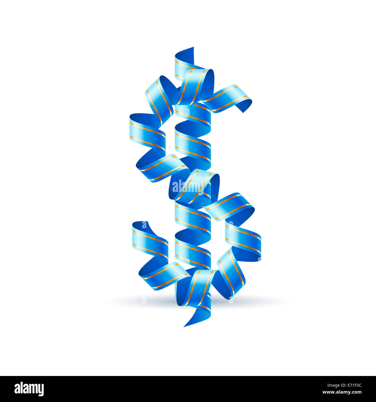 US dollar sign made of spiral sky blue ribbon Stock Photo - Alamy