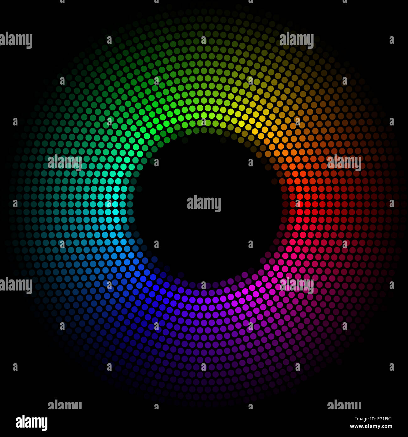 Multicolor dots digital in the form circle Stock Photo - Alamy