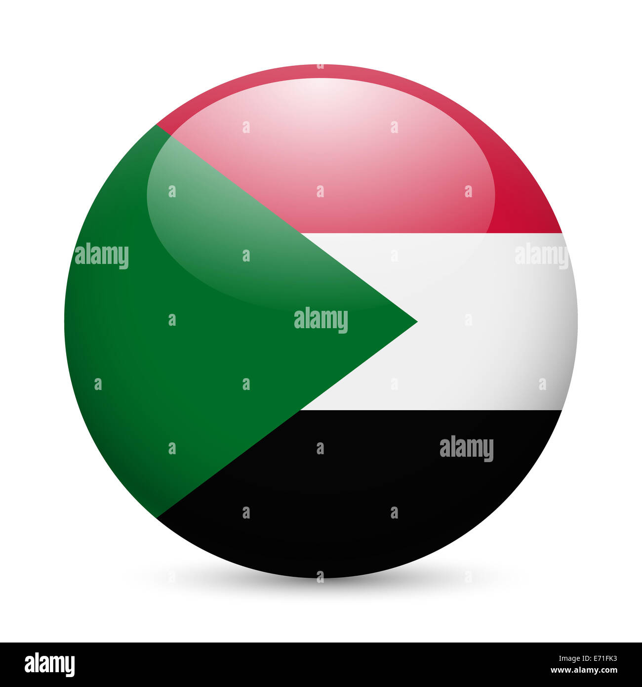 Flag of Sudan as round glossy icon. Button with Sudanese flag Stock ...