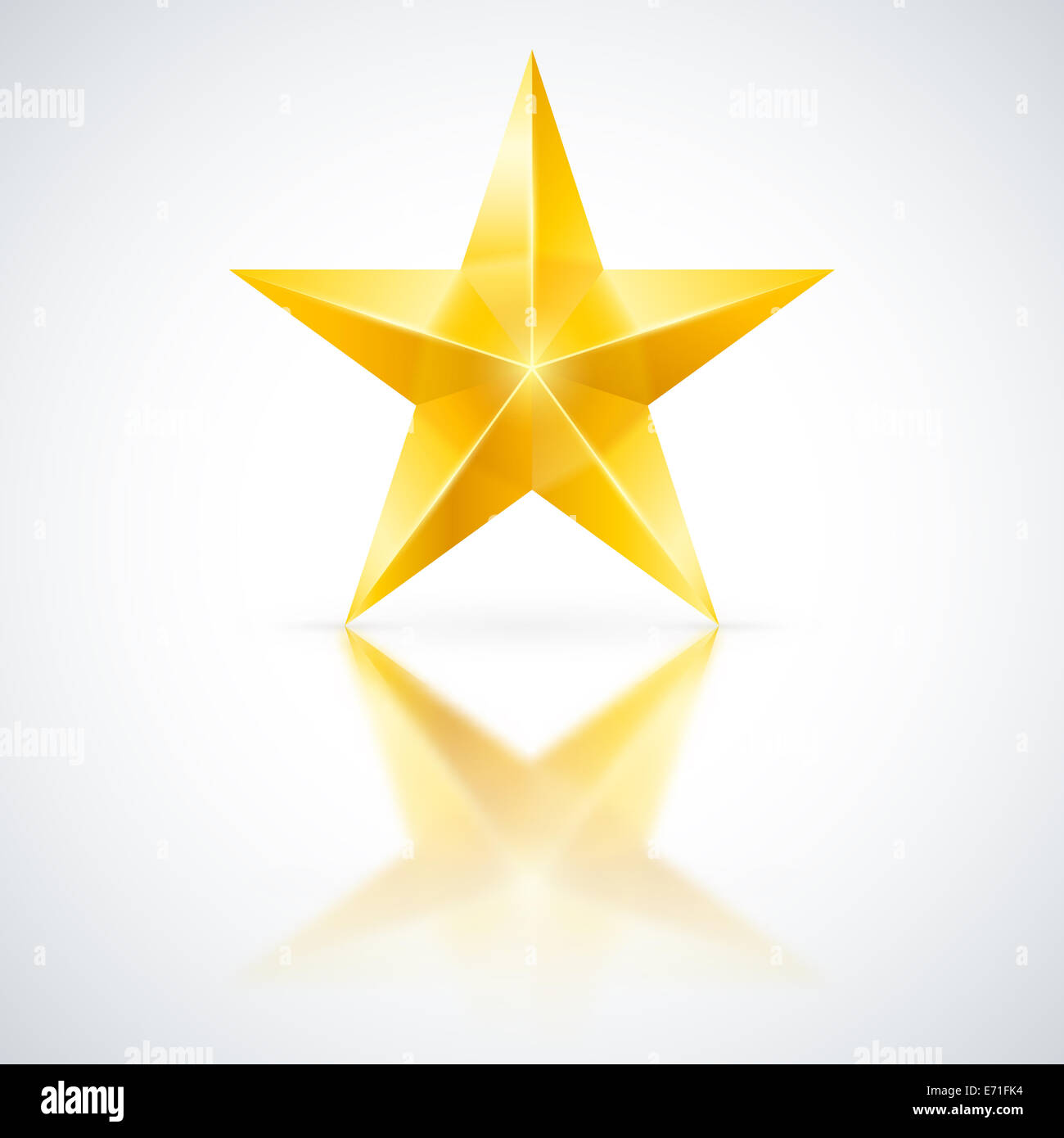 Yellow star of five points on white background Stock Photo - Alamy