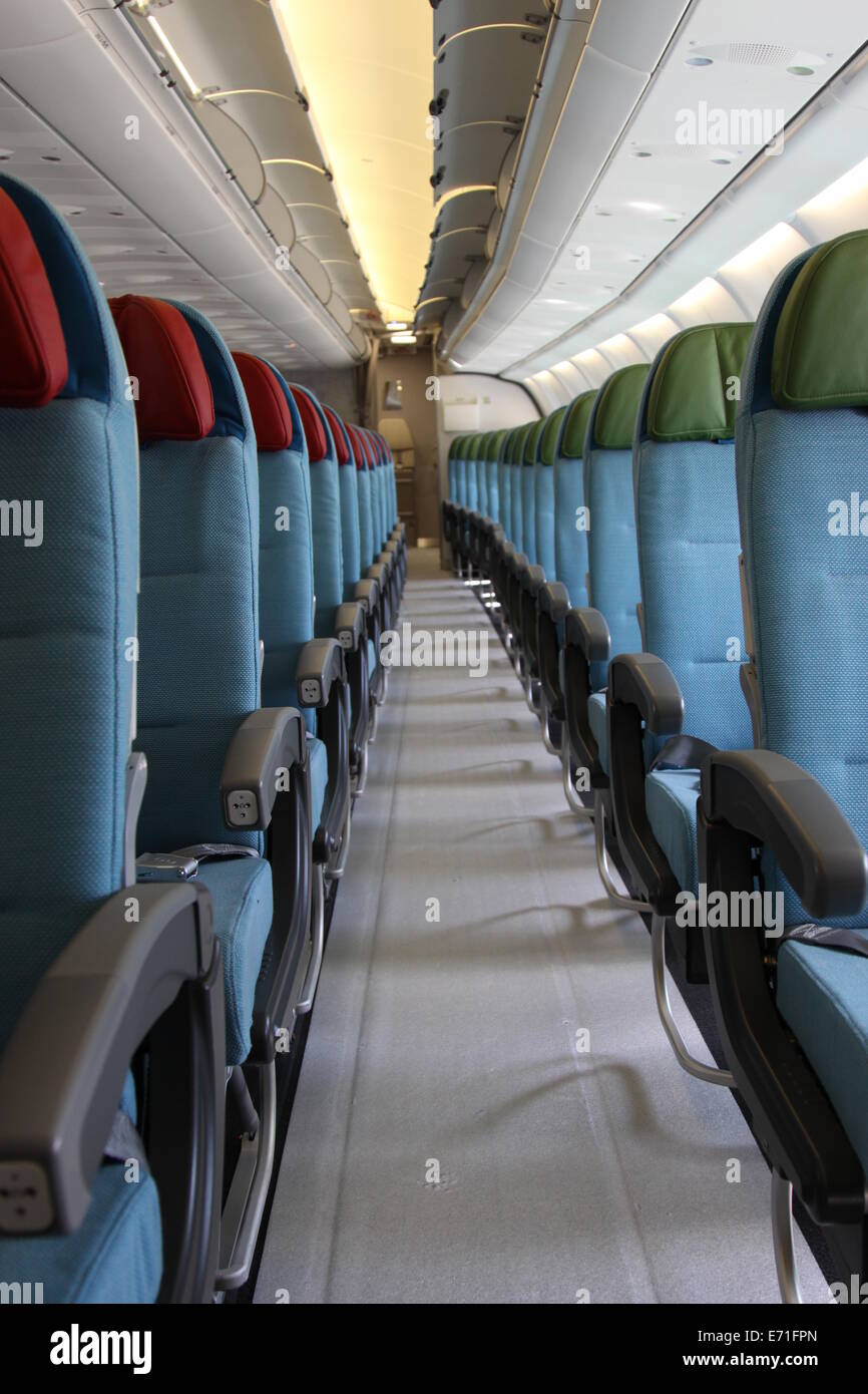 Inside of an Airplane Stock Photo - Alamy
