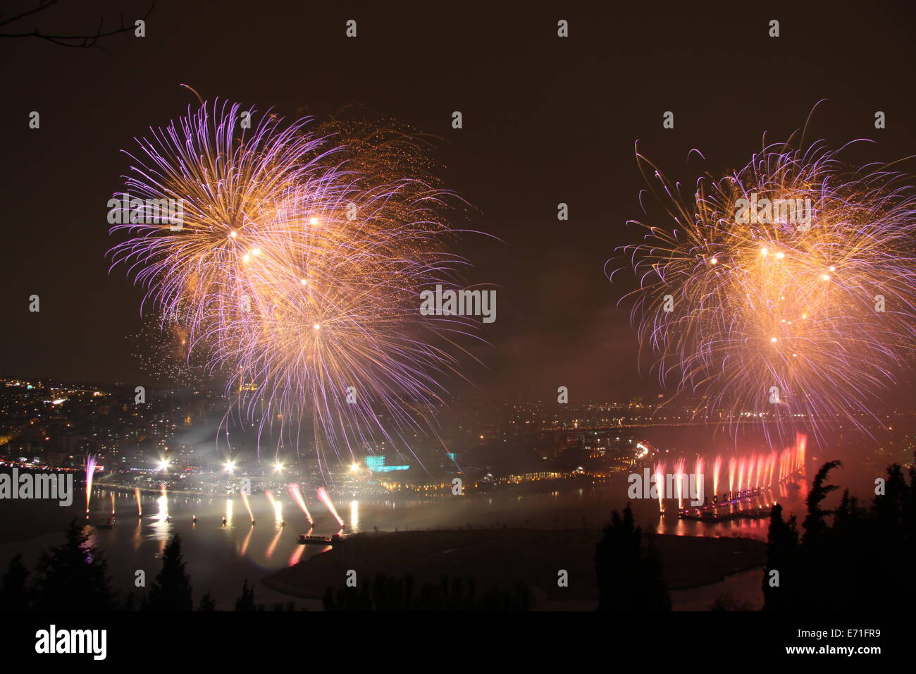 Fireworks over Halic, Istanbul Stock Photo - Alamy