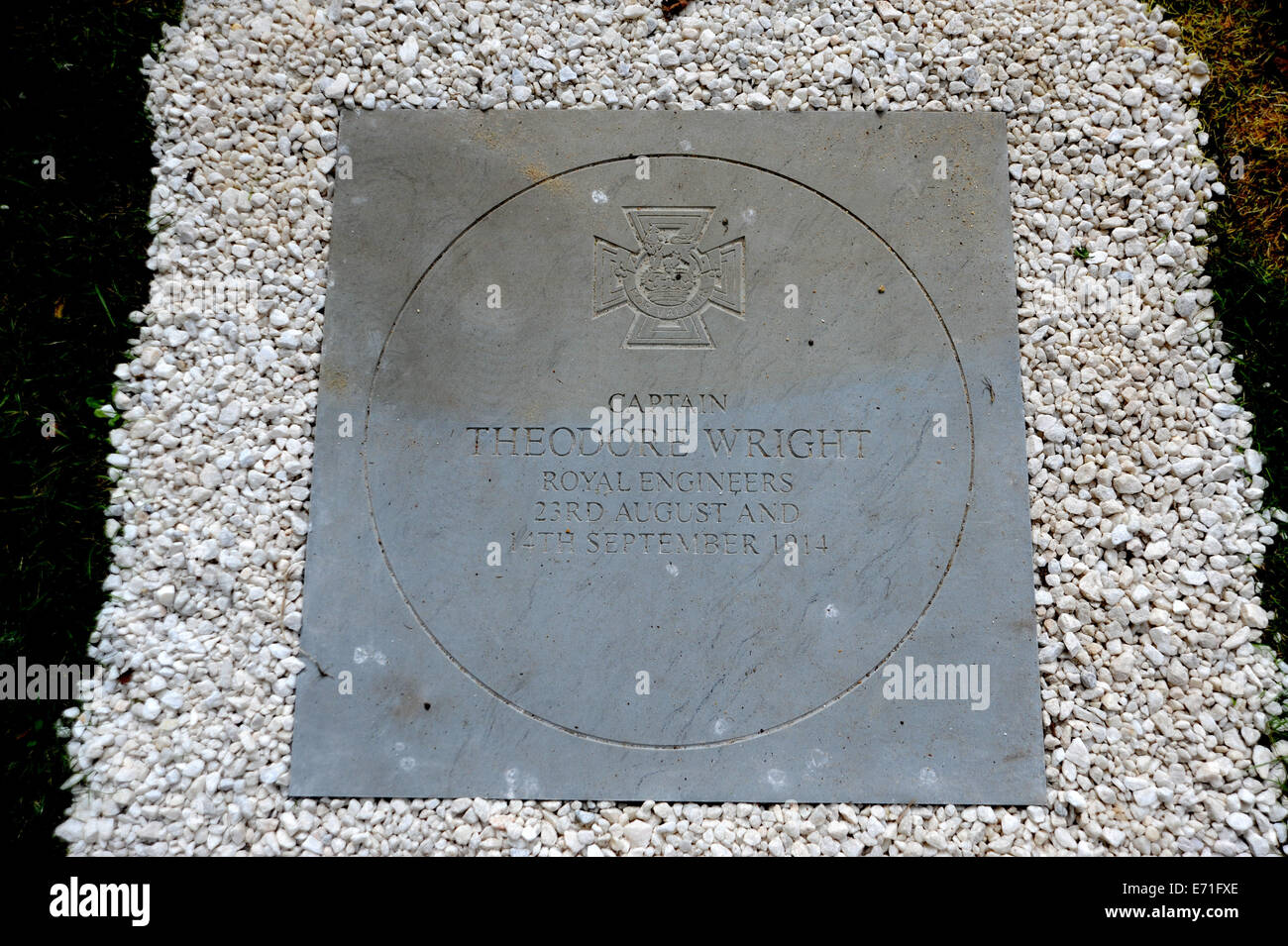 Commemorative stone to Royal Engineer Theodore Wright who received a ...