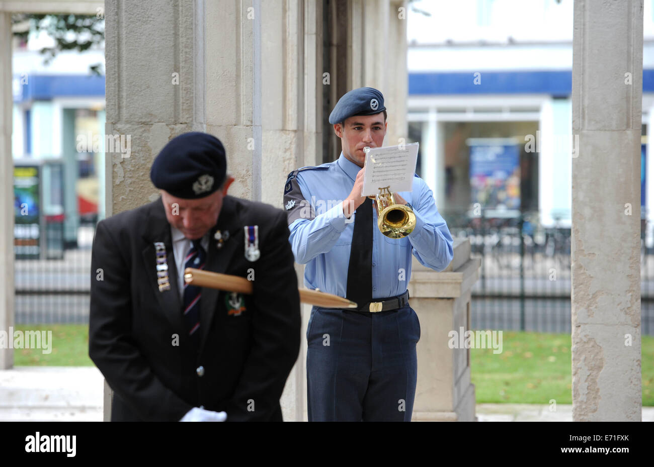 The last post is played at the unveiling ceremony of the commemorative ...