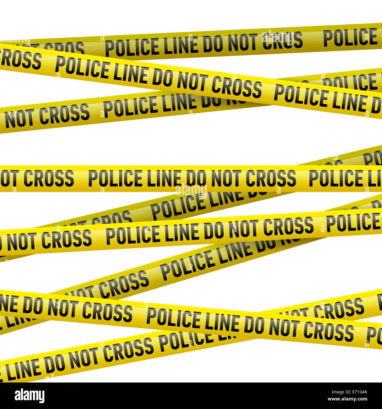 Realistic yellow tape with Police line do not cross text. Illustration ...
