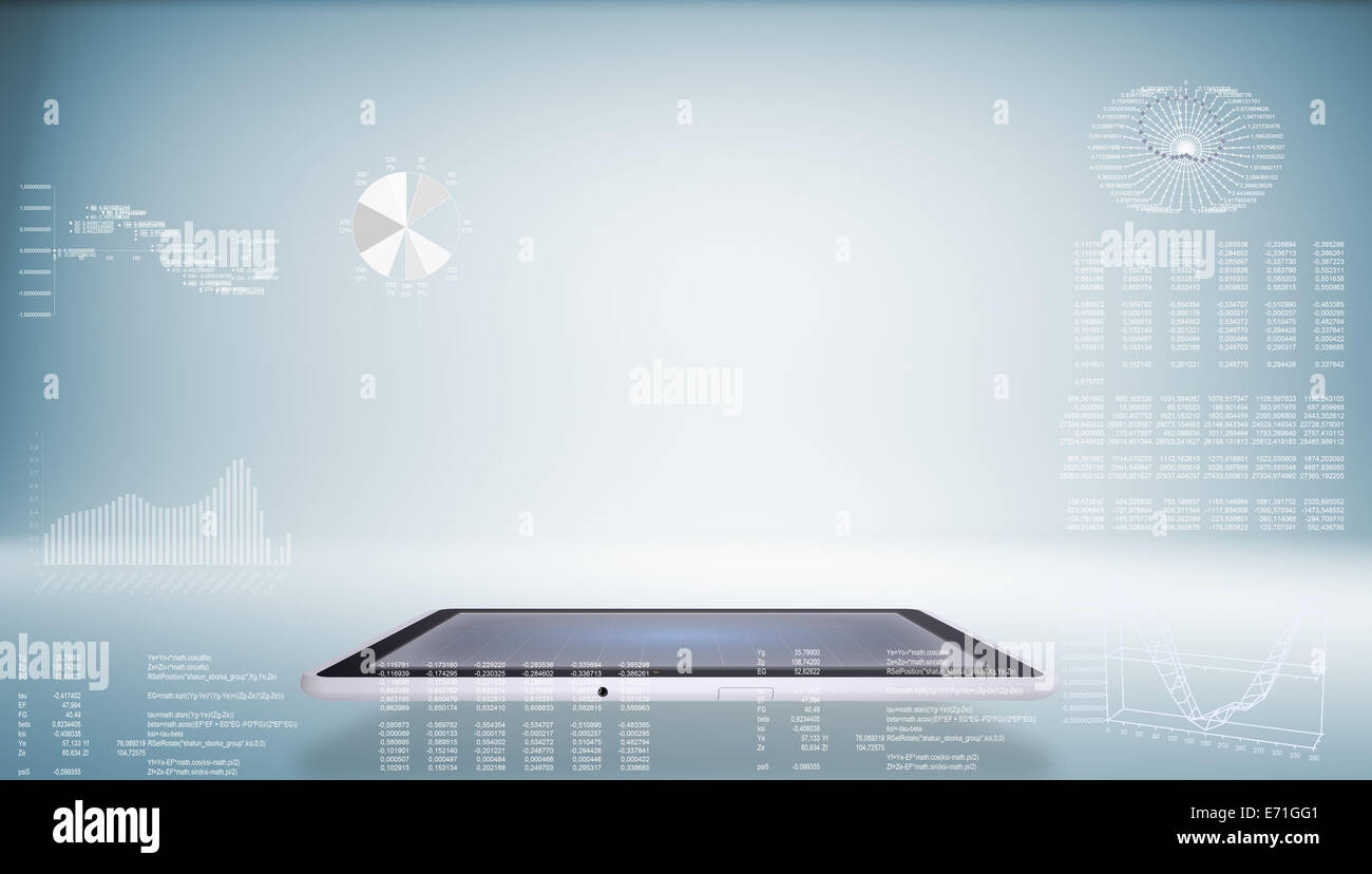 Tablet pc and high-tech graphs Stock Photo - Alamy