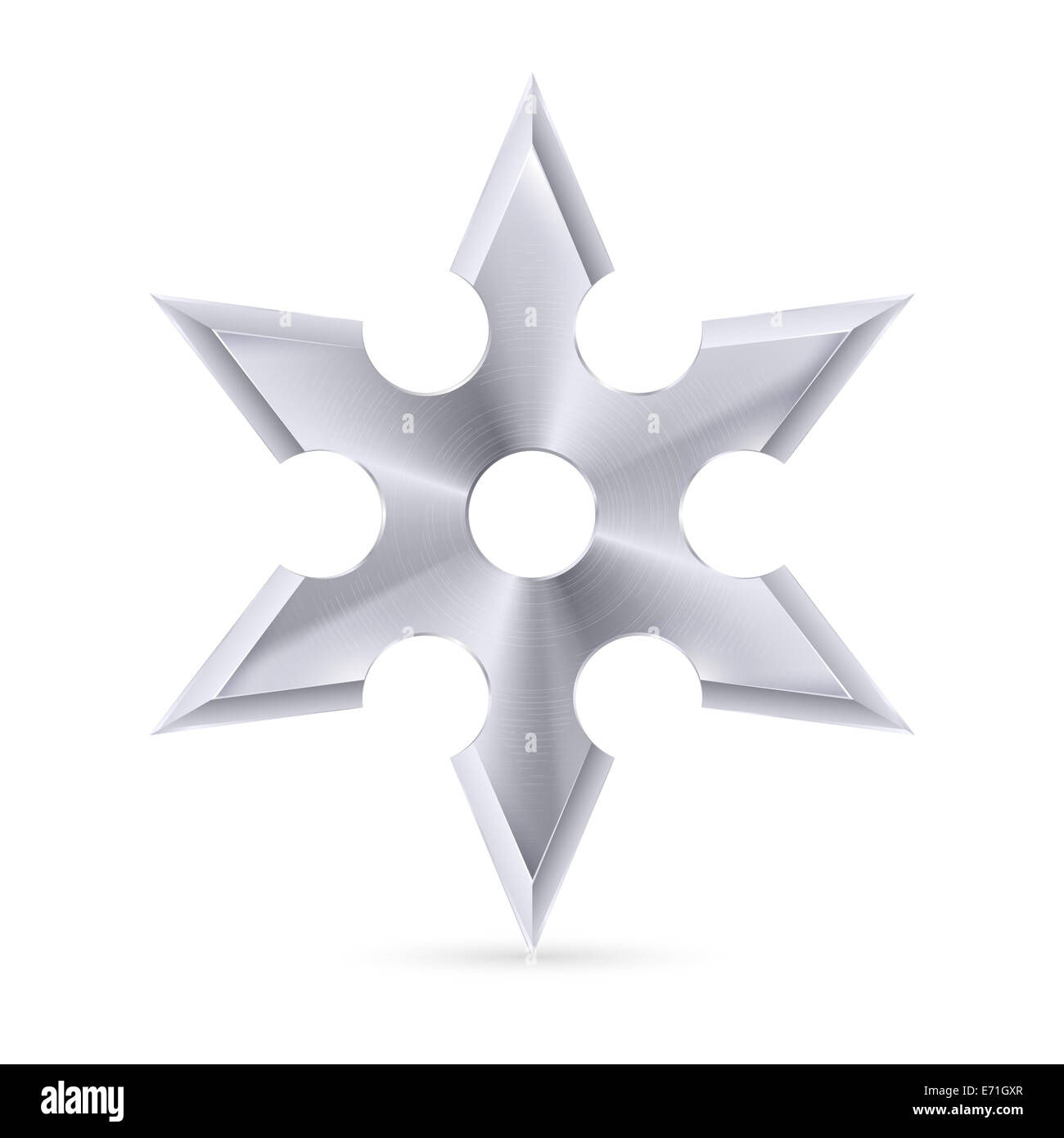 Metal shuriken with six tips on the white background Stock Photo - Alamy