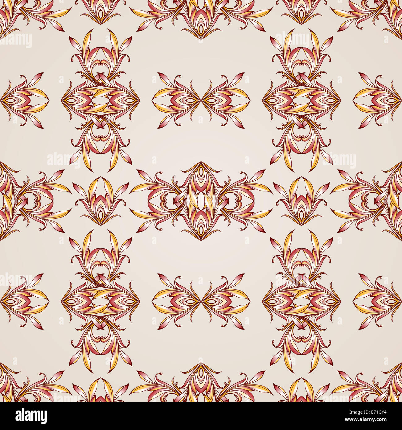 Seamless floral pattern on light beige background Stock Photo - Alamy