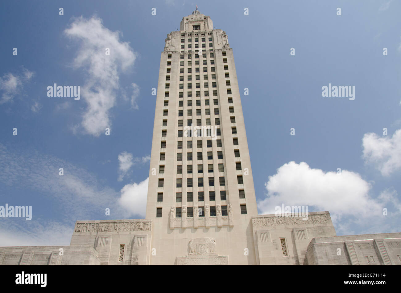 USA, Louisiana, Baton Rouge. Louisiana State Capitol building, circa ...
