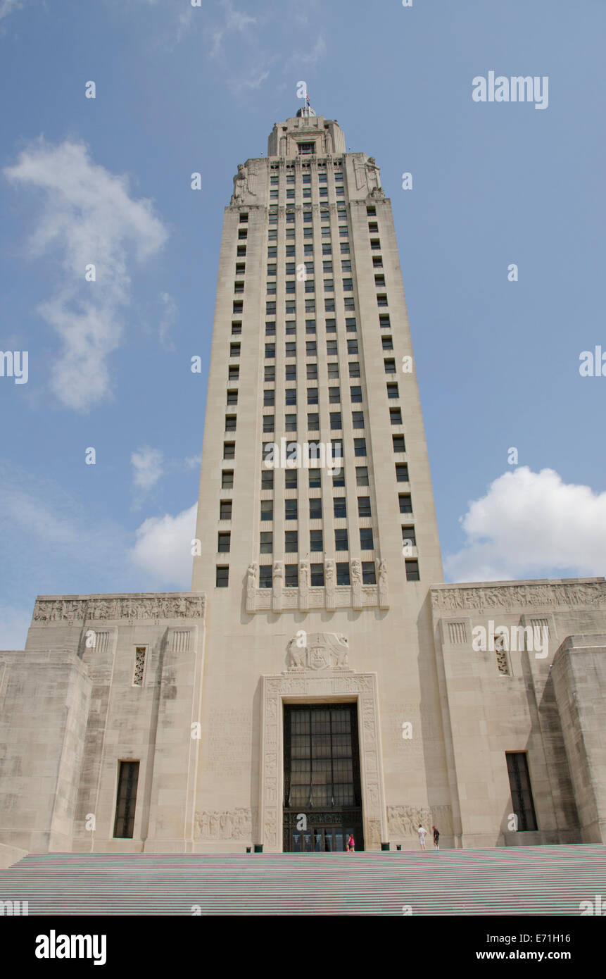 USA, Louisiana, Baton Rouge. Louisiana State Capitol building, circa ...